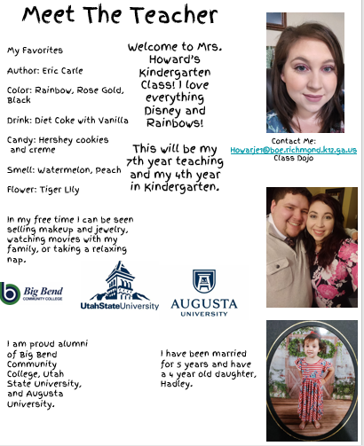 Howard, Jessica - Kindergarten / MEET THE TEACHER