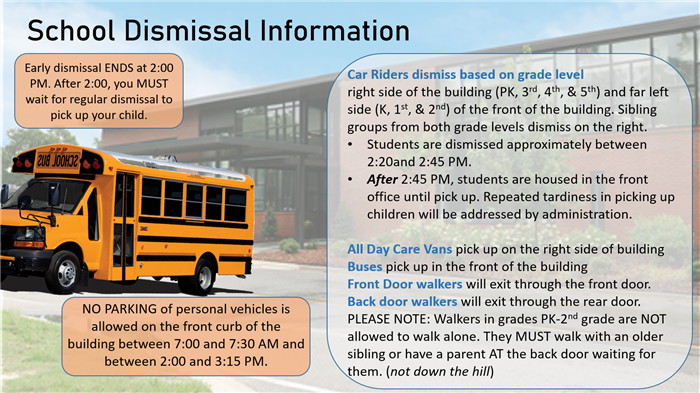 School Routines and Procedures / Arrival and Dismissal Information