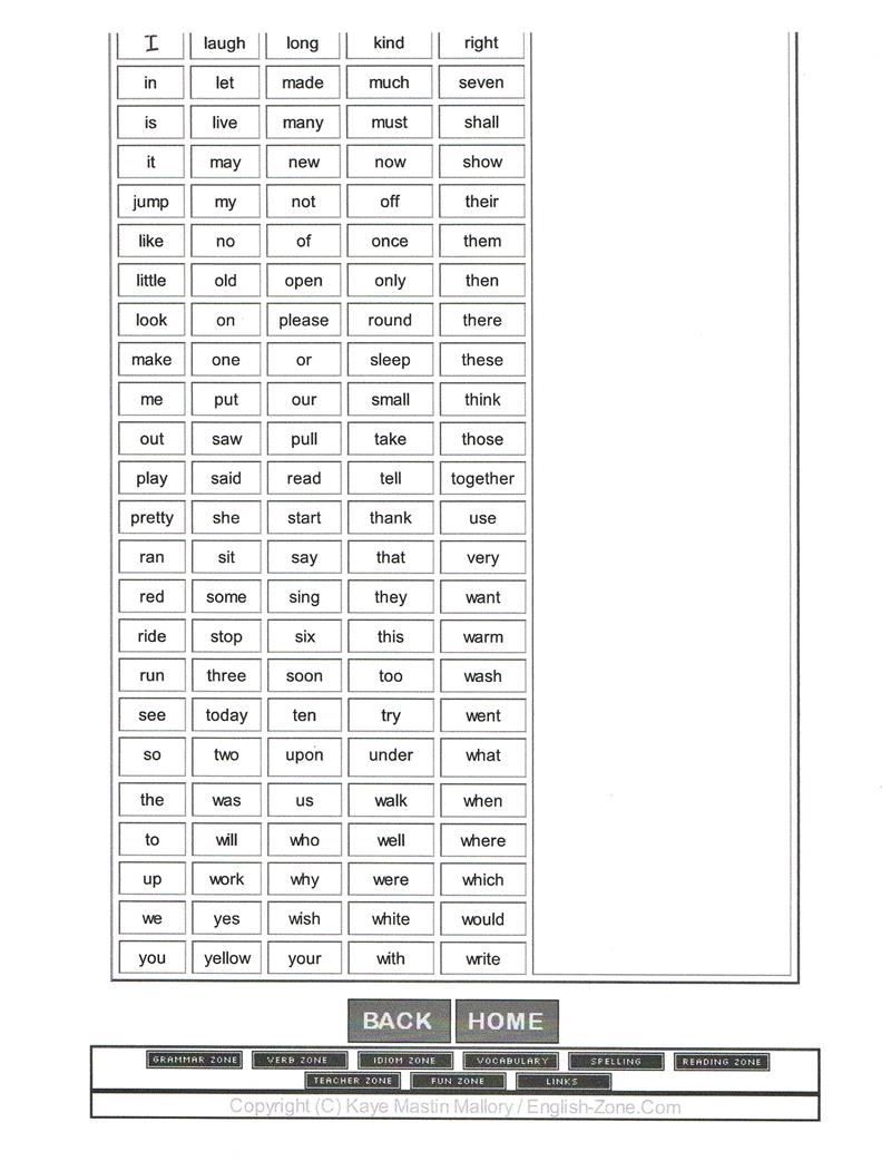 Patten, Vanessa / Dolch 220 Sight Word List