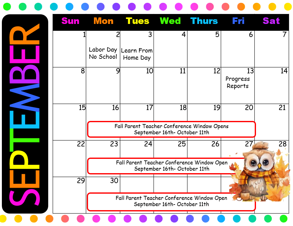 2nd Grade / Monthly Calendar